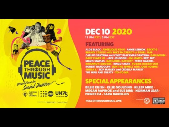 Join ‘Peace Through Music’ December 10th | 200+ Musicians | Streaming ...